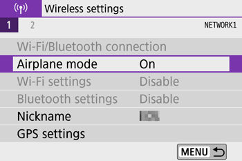 No Wi-Fi connection between camera and electronic devices (Airplane ...