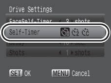 Setting the Self Timer, Custom Timer, and Face Self-Timer for the PowerShot G Series