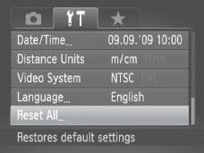 Procedure for resetting the camera to default PowerShot G Series