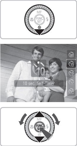 Setting the Self Timer, Custom Timer, and Face Self-Timer for the PowerShot G Series