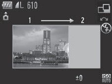 Procedure for using Stitch Assist mode PowerShot S90.
