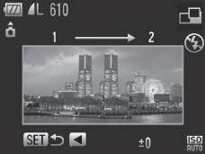 Procedure for using Stitch Assist mode PowerShot S90.