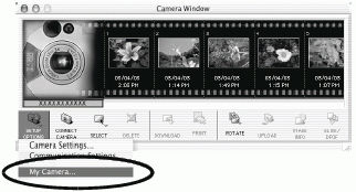 Procedure for using the My Camera settings in ImageBrowser