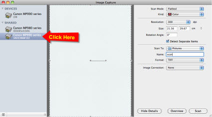 Use the Image Capture Driver for Scanners on a Mac