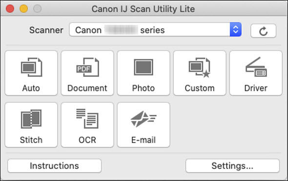 Starting IJ Scan Utility Lite