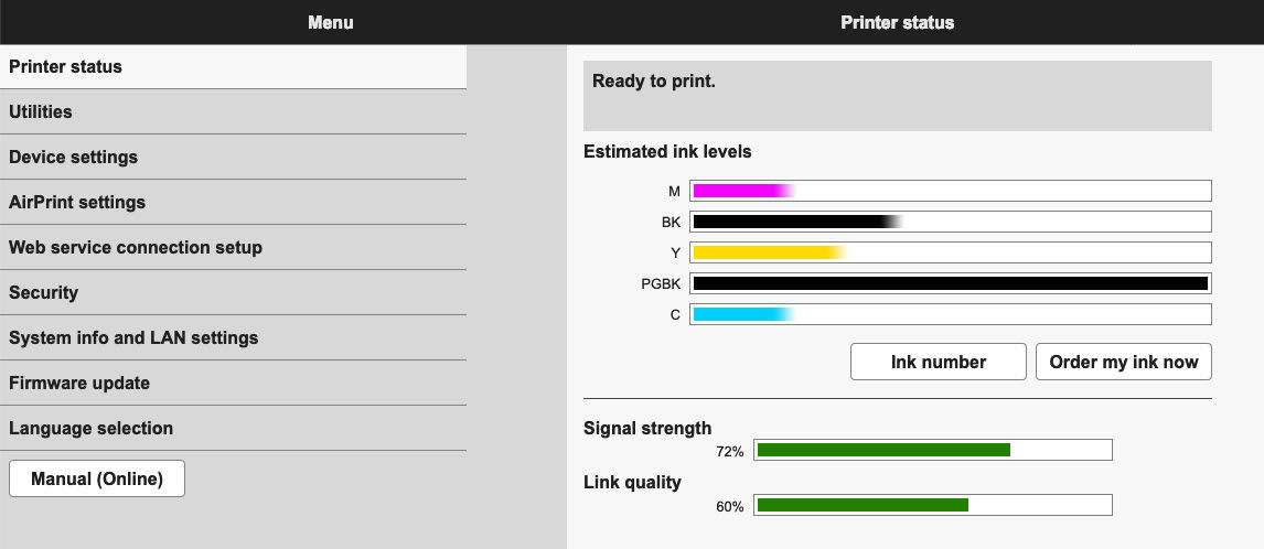Checking Ink Status from a Mac
