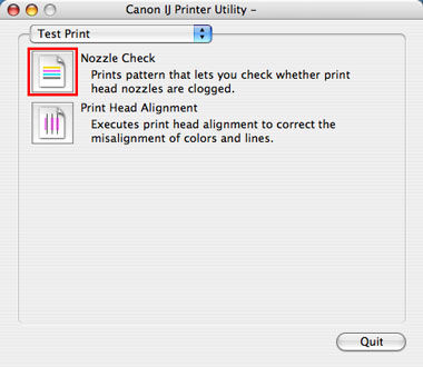 Print the Nozzle Check Pattern / Self Test - Pro9500 (Mac)