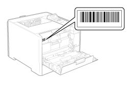 Where is the serial number located on my LBP7660Cdn printer?