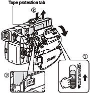 How to load or unload a cassette into/from my camcorder Elura 60, 65 ...