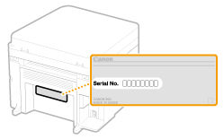 Where is the serial number on my MF230 series multifunction printer?