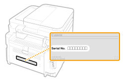 Where is the serial number on my MF240 series multifunction printer?