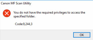 You do not have the required privileges to access the specified folder ...