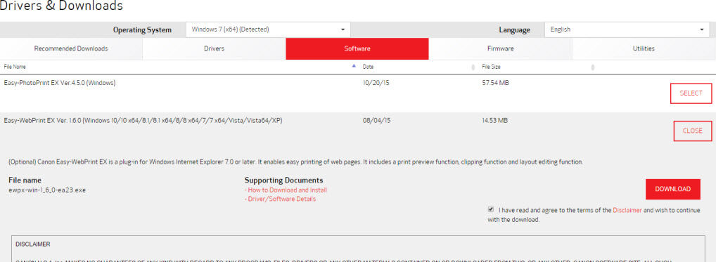 How to install the software applications - MG5320