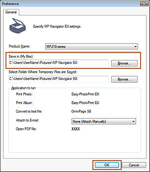 Saving scanned images in Windows - MP240 / MP250 / MP270 / MP280