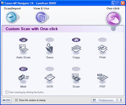 Switching between navigation mode and one-click mode in MP Navigator EX ...