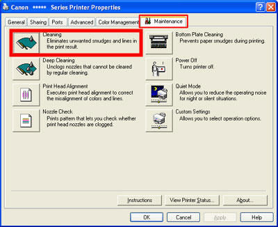 Clean the print head nozzles (Windows) MP280 / MP495 / MP499