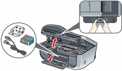 Remove power cord from inside the printer (MX850)