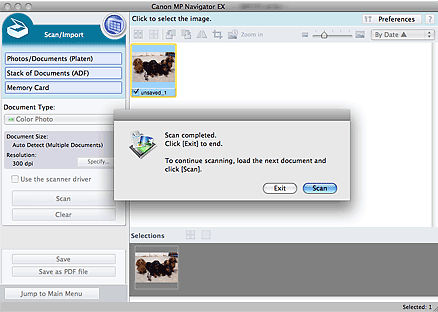 Scan using MP Navigator EX - MX340 (Mac)