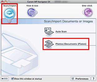 Scan using MP Navigator EX - MP280 / MP495 / MP499 (Mac OS X)