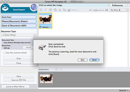 Scan using MP Navigator EX - MX410 (Mac)