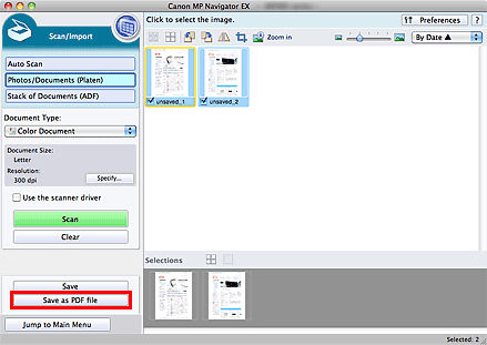 Scan using MP Navigator EX - MX410 (Mac)