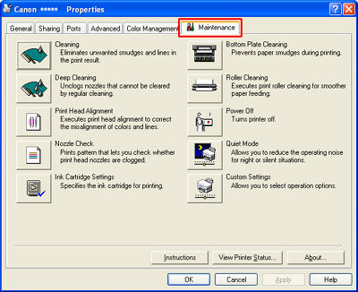 Perform a Deep Print Head Cleaning (Windows) iP100