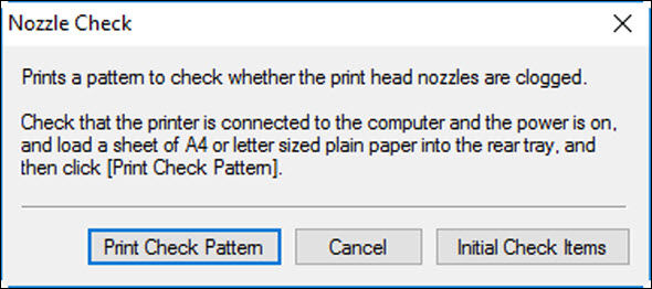 Print a Nozzle Check Pattern from a Windows PC - G1220