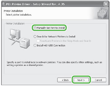 Installation Procedure for USB Connection Windows
