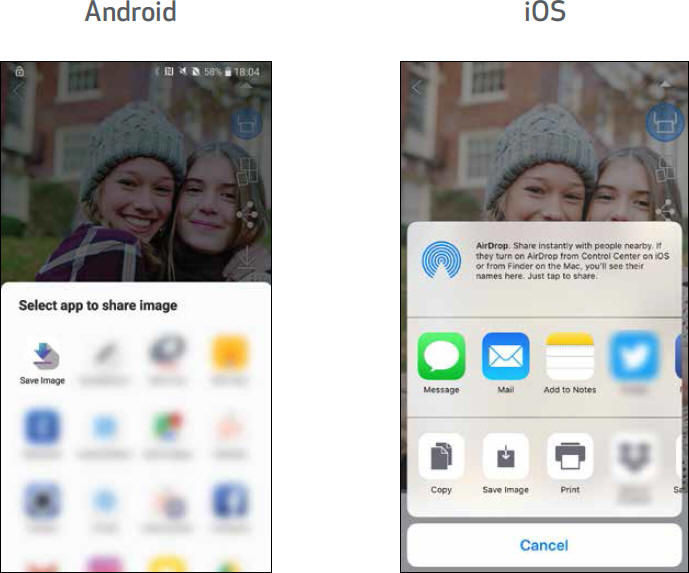 Canon Mini Photo Print App Screens - IVY Mini Photo Printer