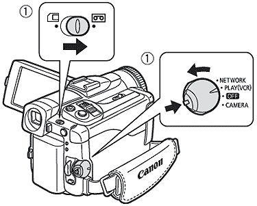 Playing back a tape on the camcorder Optura 50 and Optura 60