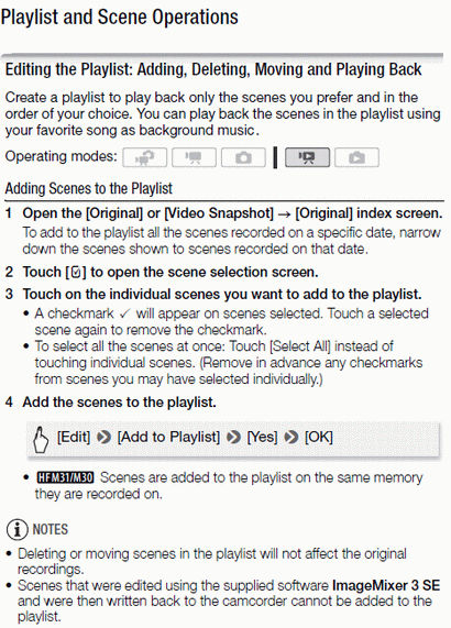 Creating a playlist with the VIXIA HF M30, HF M300, and HF M31