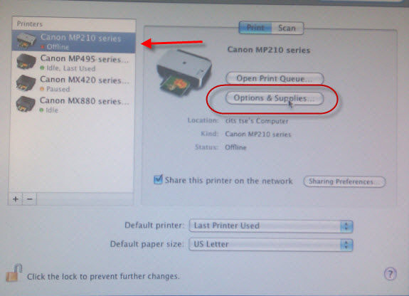 Click the About button from the Printer Preferences / Properties (Mac)