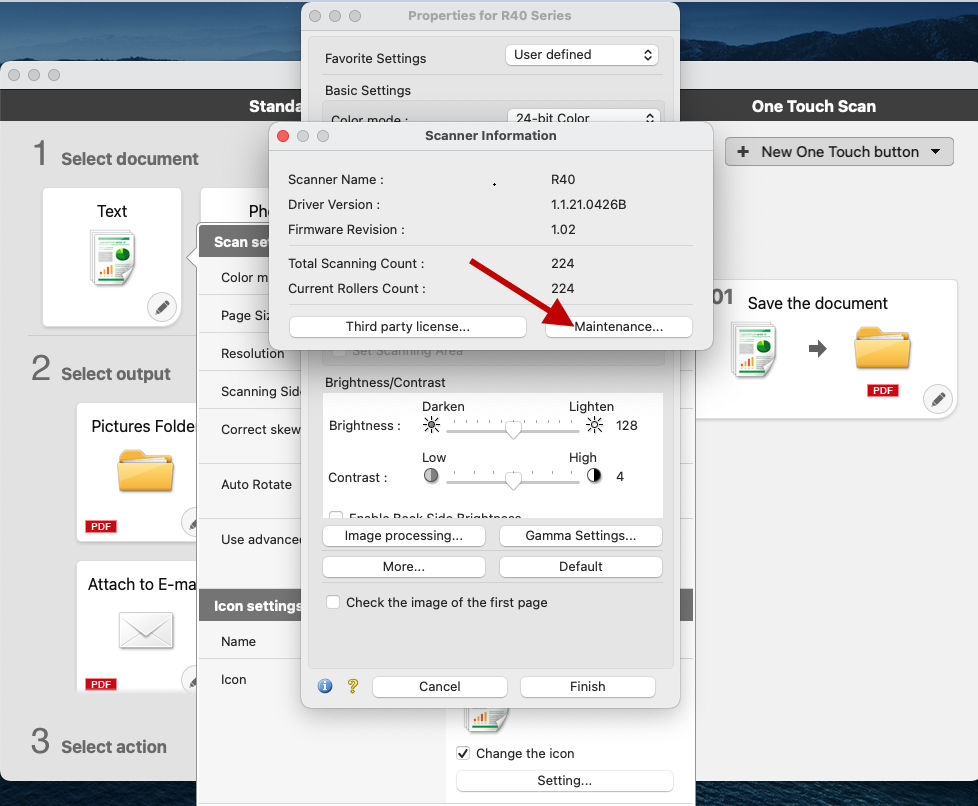 Setting the Long Document Mode on my R40 Scanner (macOS)