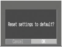 Procedure for resetting the camera to default PowerShot S200.
