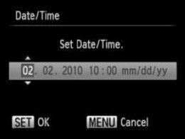 Procedure for setting the date/time PowerShot SD 1300 IS.