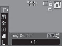 Procedure for setting Long Shutter mode PowerShot SD790 IS.