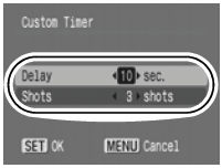 Setting the Self Timer PowerShot SX100 IS.