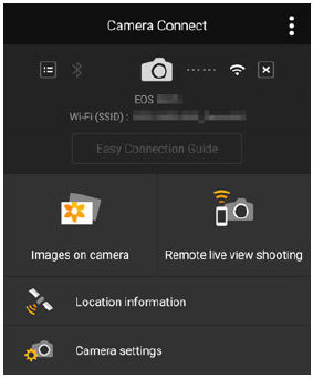 Connecting via Wi-Fi with Easy Connection on the EOS Rebel T100