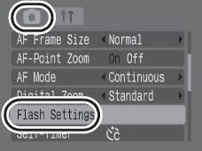 Procedure for setting the flash modes PowerShot G10.