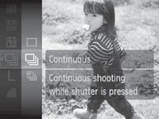 Setting Continuous Shooting mode PowerShot SX200 IS.