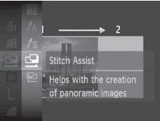 Procedure for using Stitch Assist mode PowerShot SX210 IS.