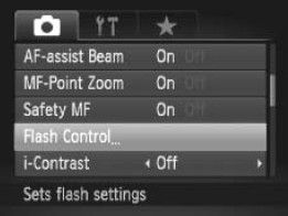 Procedure for setting the flash modes PowerShot SX20 IS.