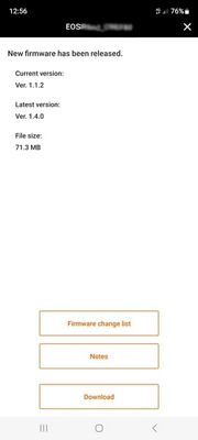 Canon EOS Firmware Update Procedure Using the Canon Camera Connect App