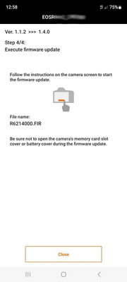Canon EOS Firmware Update Procedure Using the Canon Camera Connect App