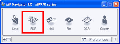 Use MP Navigator EX to create a PDF - MP970 (Windows )