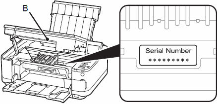 Locate the serial number MG5220