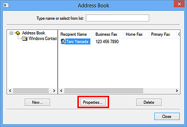 Edit or Remove a Recipient from an Address Book (Fax Driver) - MX490 ...
