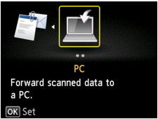 Forwarding Scanned Data to a Computer Using the Machine's Operation Panel