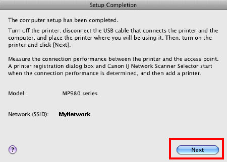 Run the IJ Network Tool to configure the connection (Mac)