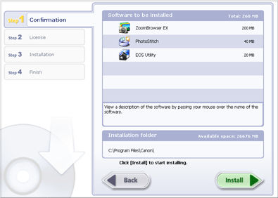 How to install the Digital Camera Solutions Disk software in Windows